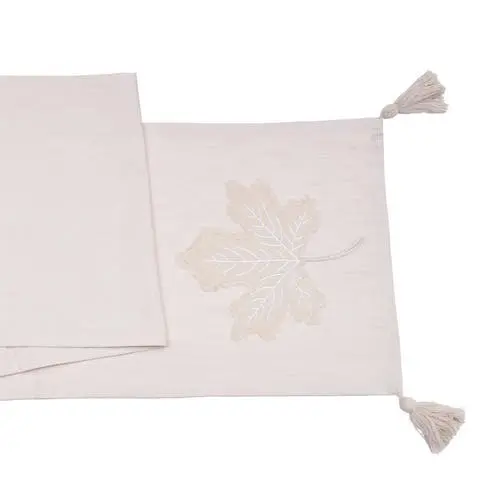 C&F HOME Neutral Maple Leaves Table Runner