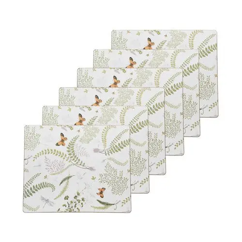 C&F HOME Genevieve Floral Hardboard Placemats Set Of 6 - Green