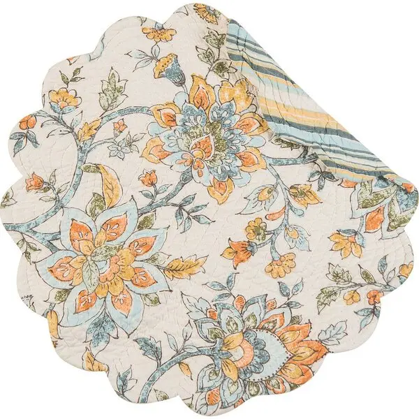 C&F HOME Ainsley Round Placemats Set Of 6 - Off-white