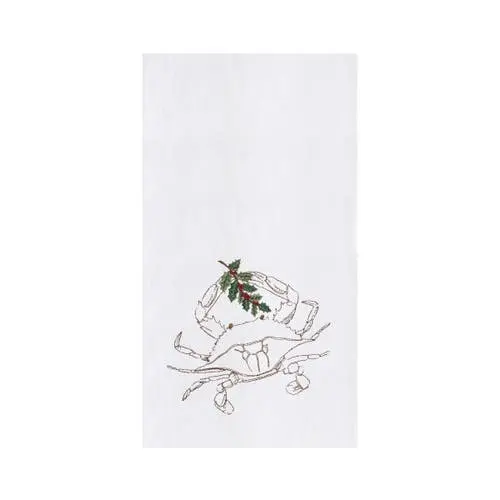 C&F HOME Sea Life Crab Dishtowel - White