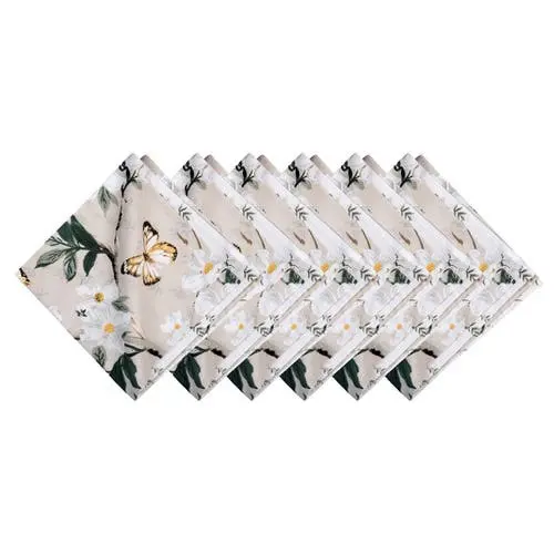C&F HOME Dogwood Meadows Cotton Napkins Set Of 6floral & Butterfly - Green
