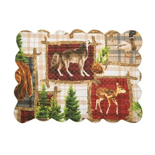 C&F HOME Bryson Retreat Woven Reversible Rustic Lodge Placemats Set Of 6
