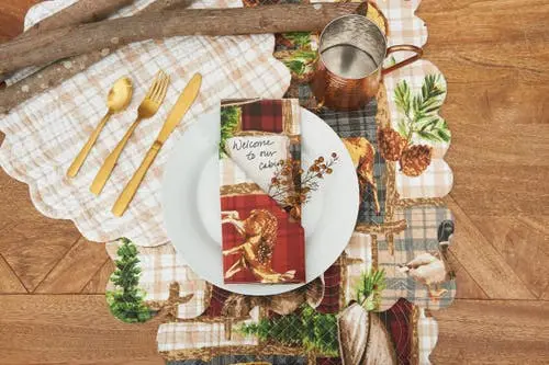 C&F HOME Bryson Retreat Woven Reversible Rustic Lodge Placemats Set Of 6