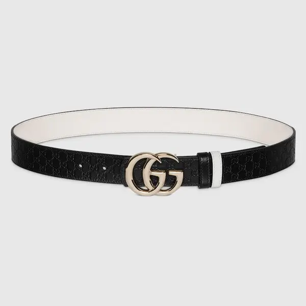 Gucci Gg Marmont Reversible Belt - Black