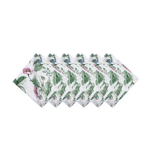 C&F HOME Marcy Blooms Cotton Cloth Napkins Set Of 6 - Green