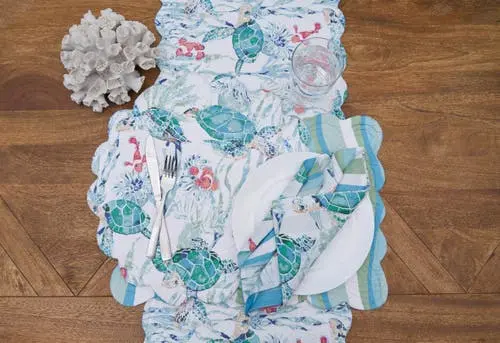 C&F HOME Sea Turtle Cove Table Runner 14" X 51