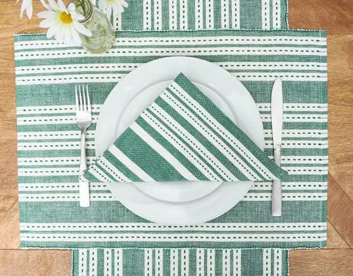 C&F HOME Warner Emerald Dining Table Runner 14" X 72