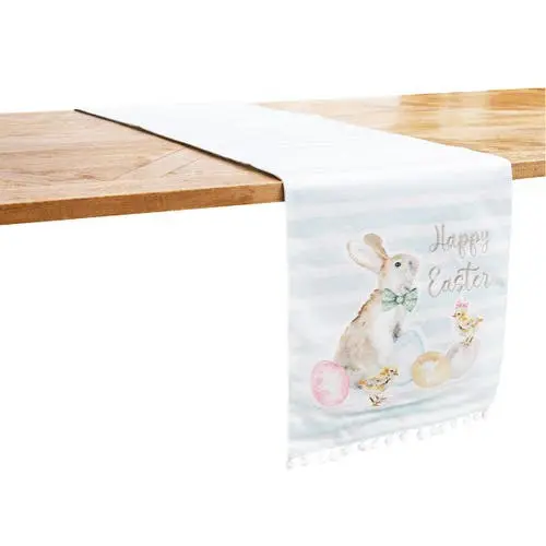 C&F HOME Happy Easter" Stripes Table Runner 13" X 72"