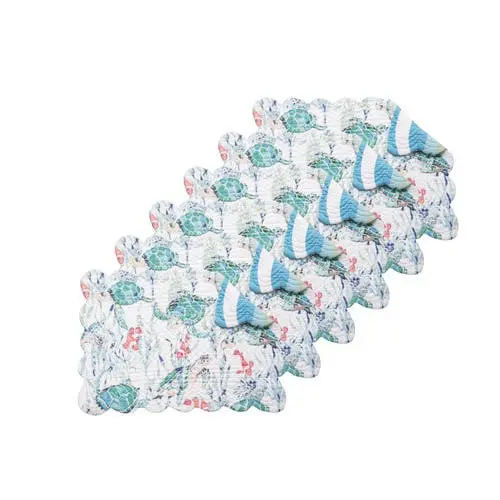 C&F HOME Sea Turtle Cove Placemats, Set Of 6 - Pink