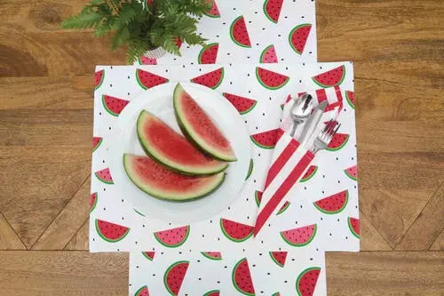 C&F HOME Watermelon Whimsy Cotton Cloth Napkin Machine Washable Set Of 6