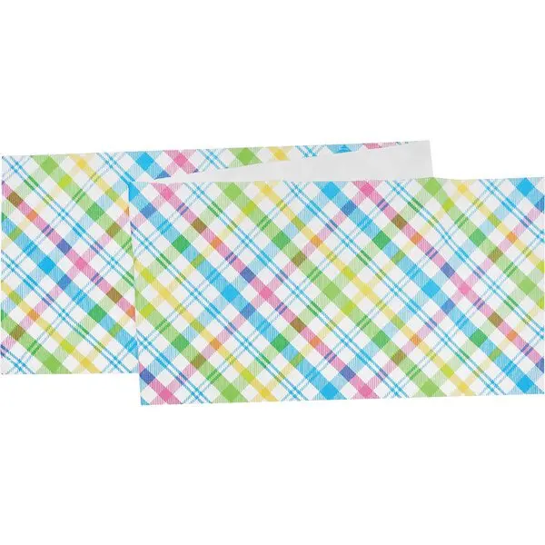 C&F HOME Spring Easter Blossom Plaid Printed Table Runner 13" X 72