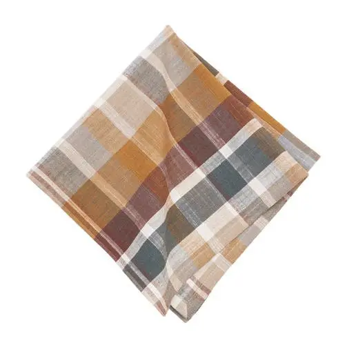 C&F HOME Aspen Plaid Handwoven 100% Cotton Set Of 6 Cloth Napkins