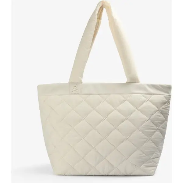 SCALPERS Quilted Nylon Tote Bag - Ecru