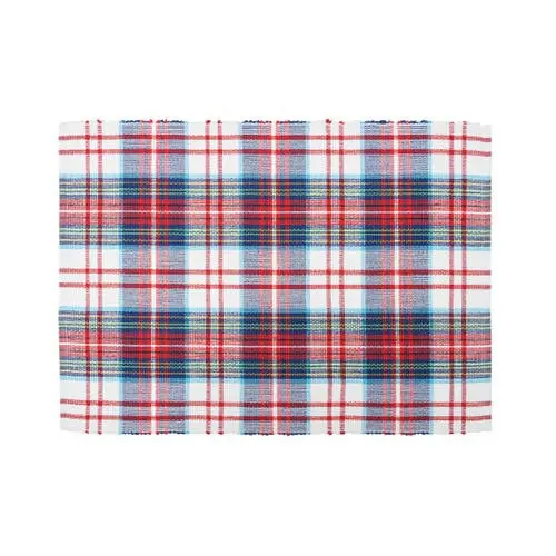 C&F HOME Morris Plaid Red And Woven Placemats Set Of 6 Rustic Lodge - Green