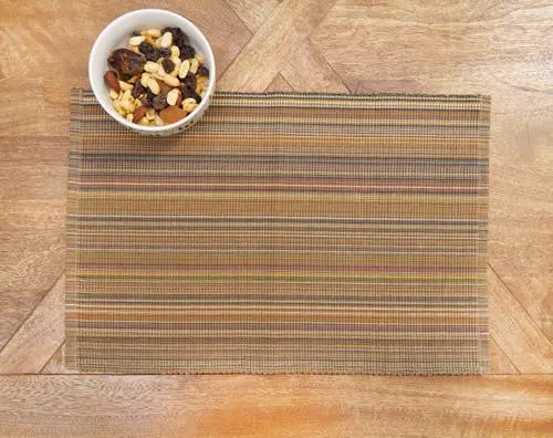 C&F HOME Cedar Stripes 100% Cotton Handwoven Set Of 6 Placemats 13" X 19