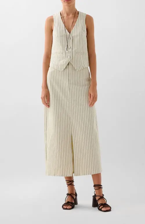 SCALPERS Striped Denim Skirt