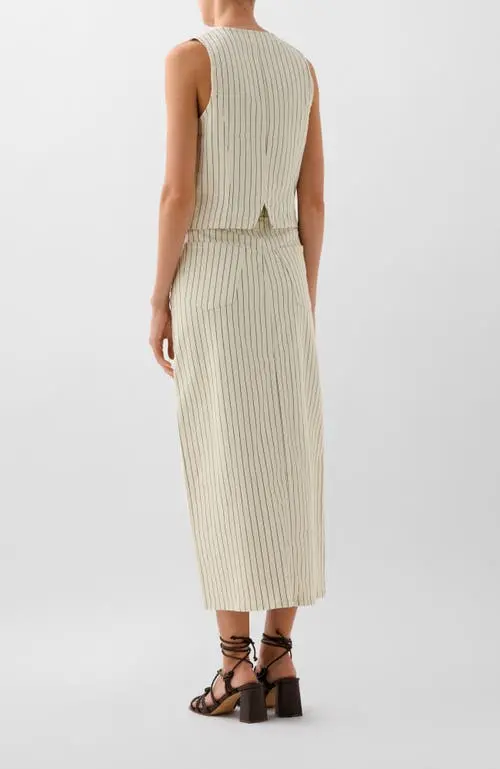 SCALPERS Striped Denim Skirt