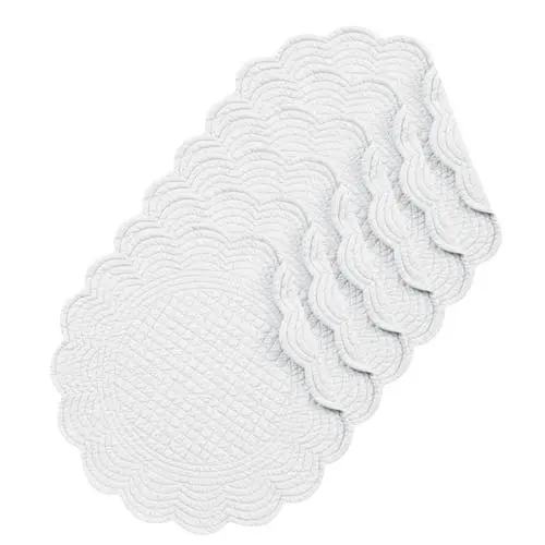 C&F HOME Solid Round Placemat Set Of 6 - White