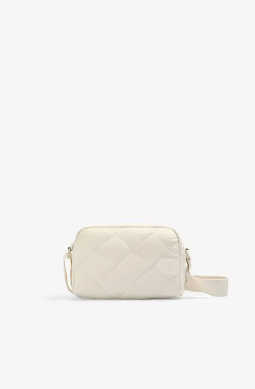 SCALPERS Quilted Nylon Crossbody Bag - Ecru
