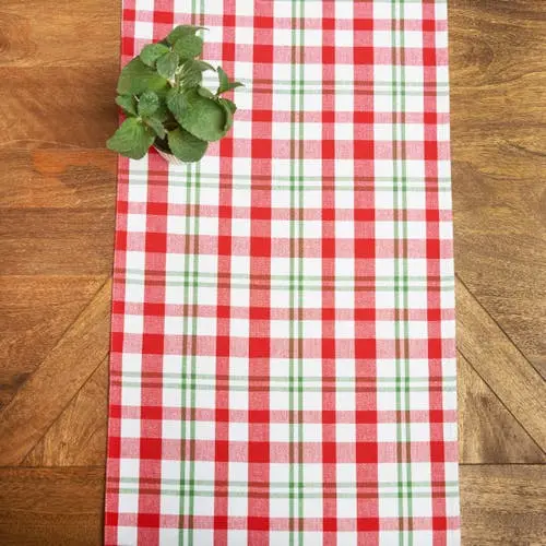 C&F HOME Strawberry Patch & Plaid Table Runner 14" X 72