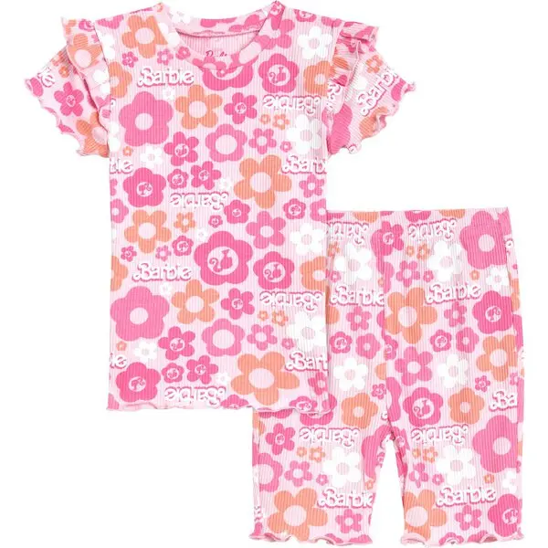 BARBIE Ribbed T-shirt & Shorts Set - Pink