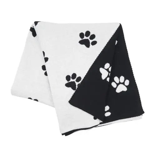 C&F HOME Paw Accent Throw Blanket - Black