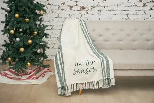 CAROL & FRANK Morgan Christmas Throw - Green