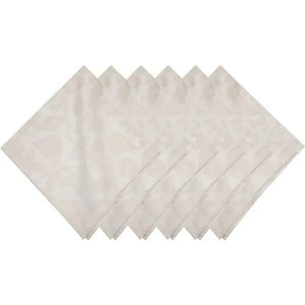 C&F HOME Warm Harvest Leaves Napkins Set Of 6 - Beige