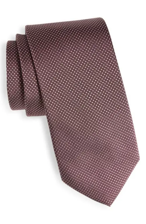 BOSS Pin Dot Silk Blend Neck Tie - Light/pastel Pink