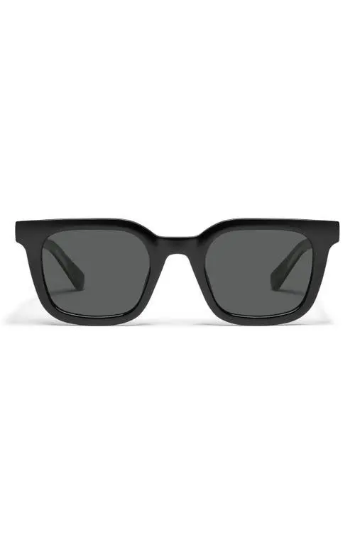 Quay Game Over 49mm Square Sunglasses - Black/smoke Polarized