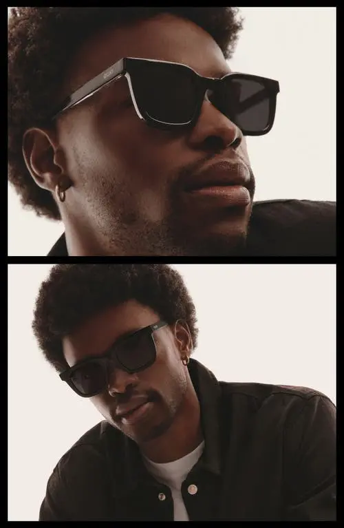 Quay Game Over 49mm Square Sunglasses - Black/smoke Polarized
