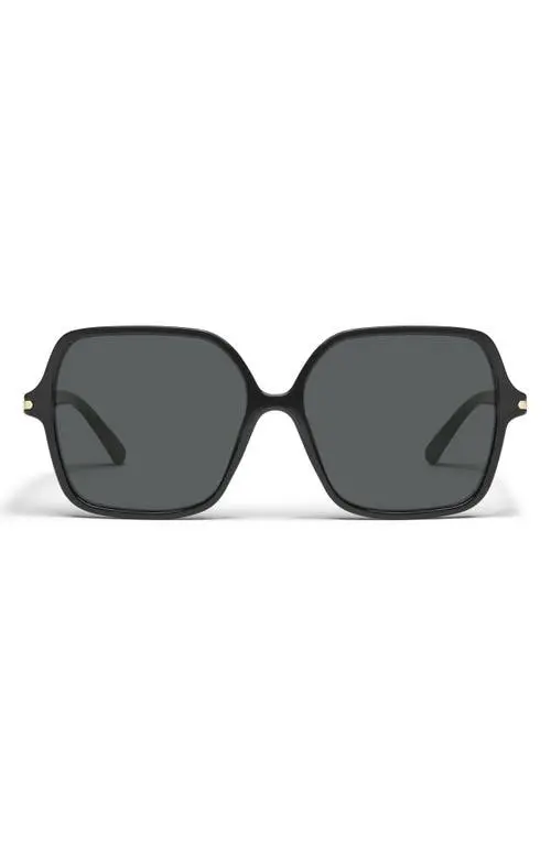 Quay Press Tour 60mm Square Sunglasses - Black/smoke
