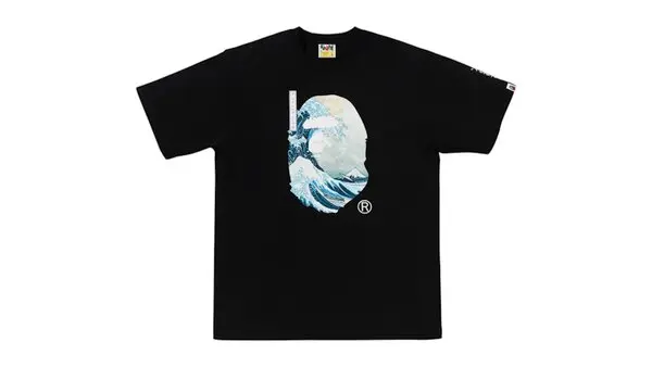 A BATHING APE X Ukiyoe Ape Head I Tee Shirt - Black