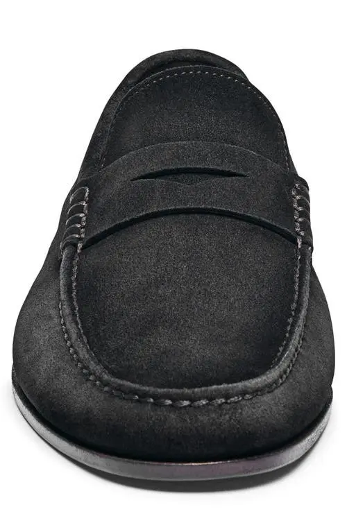 Santoni Suede Penny Loafer - Black