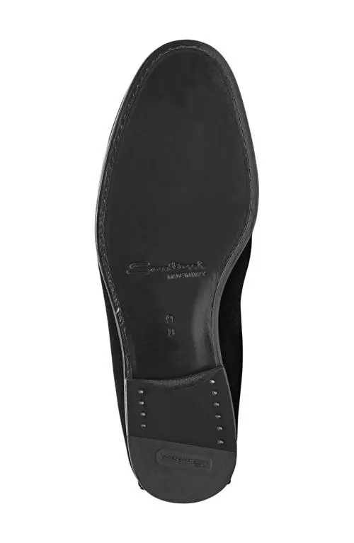 Santoni Suede Penny Loafer - Black