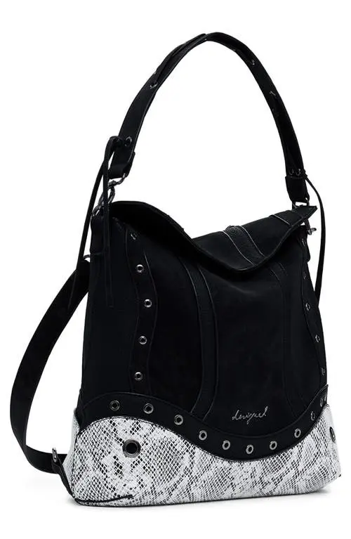 Desigual Medium Convertible Snakeskin Print Backpack