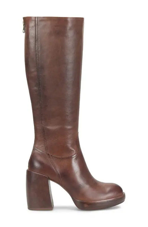 KORK-EASE® Anny Platform Knee High Boots - Rust Leather