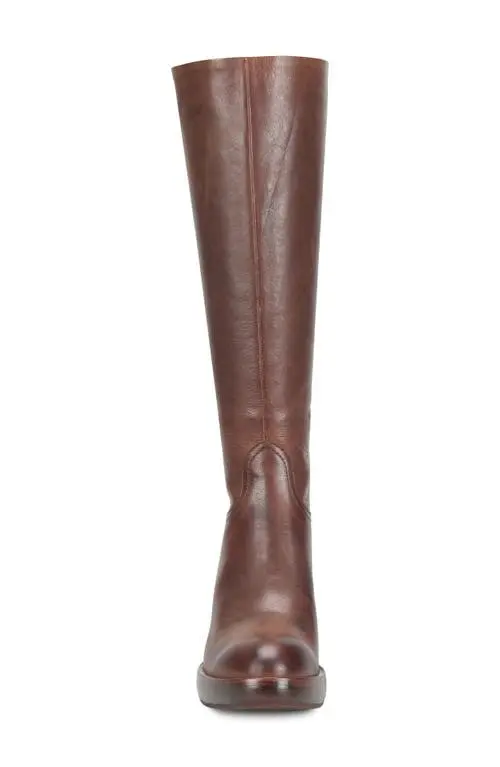 KORK-EASE® Anny Platform Knee High Boots - Rust Leather