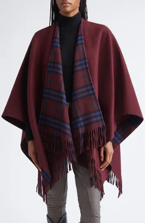 Burberry Wool Reversible Cape - Sash Red
