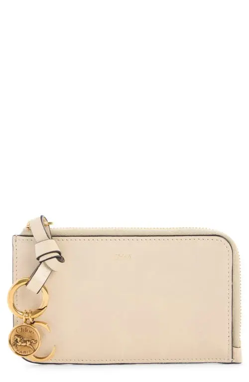 Chloé Small Alphabet Zip Leather Card Holder - Cloudy Cream