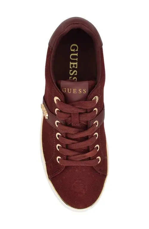 Guess Lace-up Sneaker - Medium Red