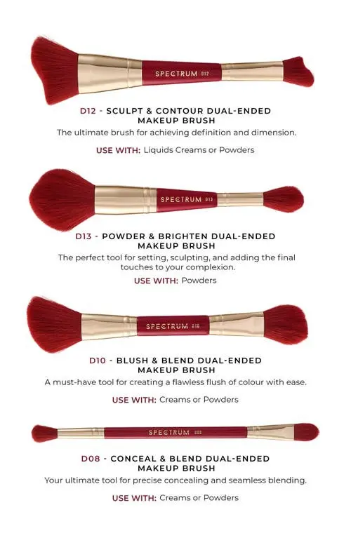 SPECTRUM Very Cherry 10-piece Dual Ended Makeup Brush