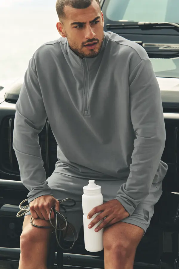 Alo Yoga Double Take Long Sleeve 1/4 Zip Top - Monument