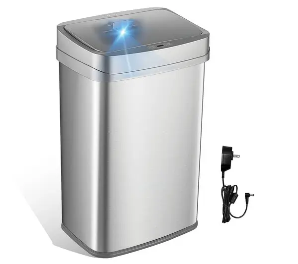 NINE STARS Ninestars 13-gal Uv Odor Neutralizing Motion Sensor Trashcan - One-color