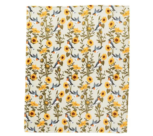 BERKSHIRE BLANKET Berkshire 60x70 Printed Plush Bird Throw