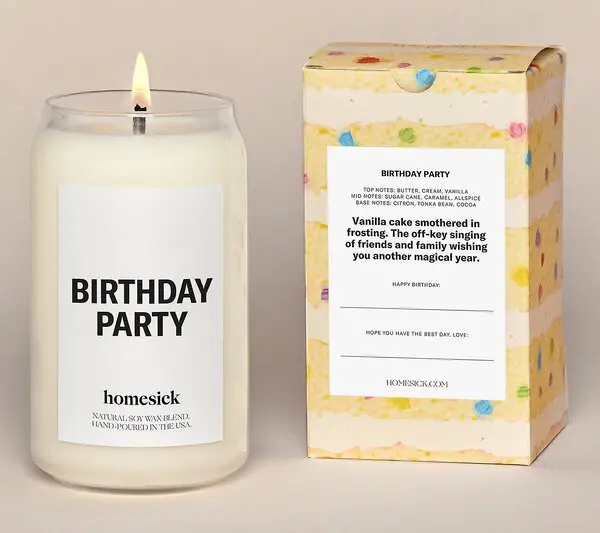 HOMESICK Birthday Party Candle