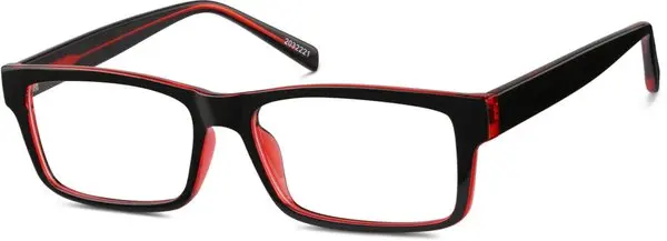 Zenni Rectangle Full Rim Eyeglasses - Black Cherry