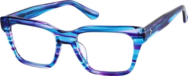Zenni Rectangle Full Rim Eyeglasses - Blue