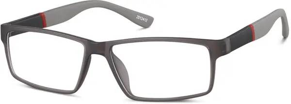 Zenni Rectangle Full Rim Eyeglasses - Dark Gray