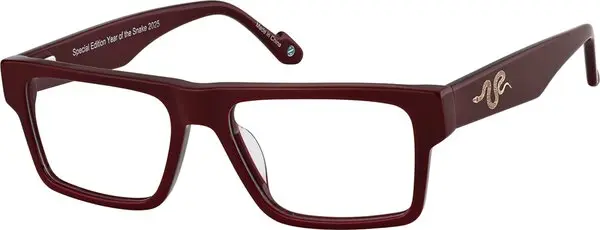 Zenni Rectangle Full Rim Eyeglasses - Red